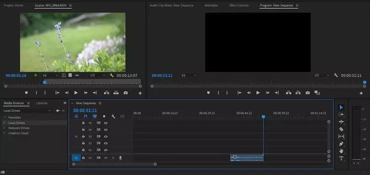 Kumaha Sumber Patch sareng Target Lagu dina Adobe Premiere Kawas Pro 22229_6