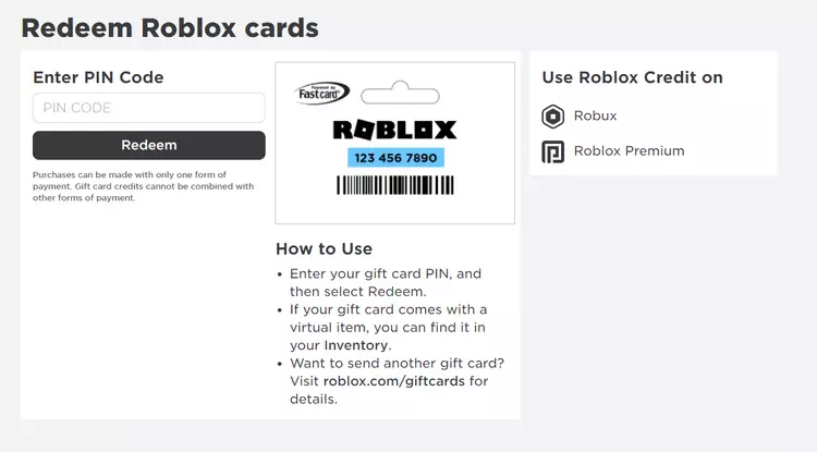 نحوه بازخرید کارت هدیه Roblox 22565_3