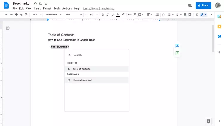 Cara Nggunakake Tetenger ing Google Docs 2300_3