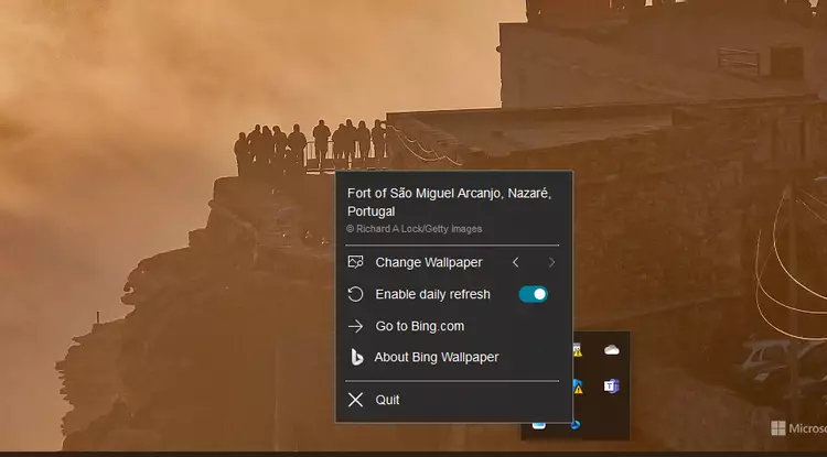Bing'тин Фондук Сүрөттөрүн Windows 10 же 11 Обои катары кантип коюу керек 231_3