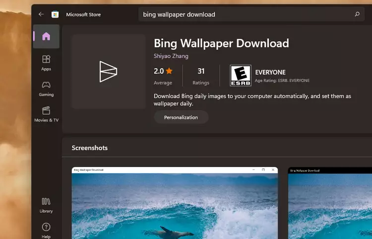 Kako postaviti Bingove pozadinske fotografije kao pozadinu za Windows 10 ili 11 231_4