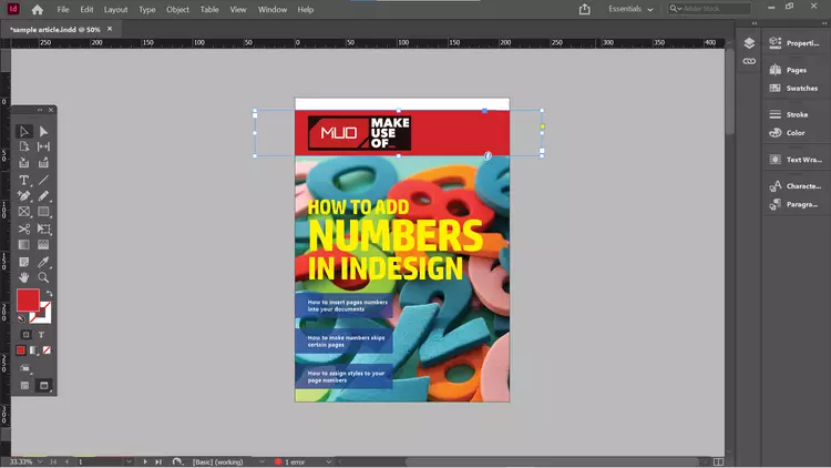 Yuav Ua Li Cas Ntxiv Tus lej hauv Adobe InDesign 23252_2