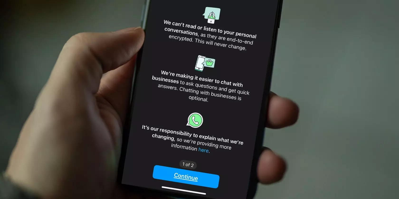 WhatsApp 解釋如果您拒絕其新的隱私政策會發生什麼