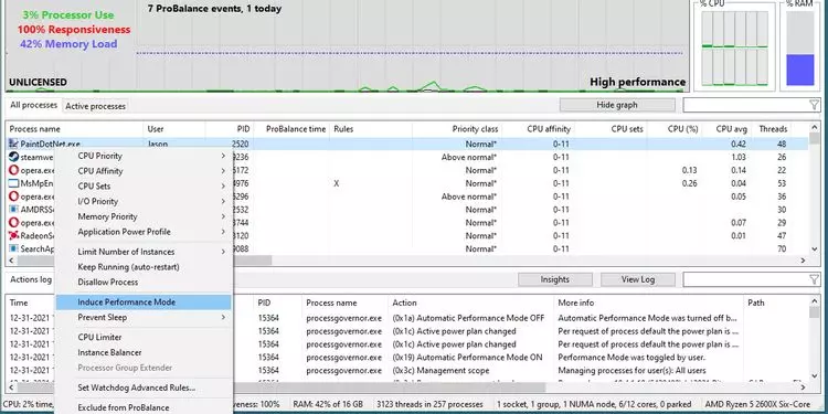 Com utilitzar Process Lasso per prendre el control dels vostres fils de CPU 2342_8