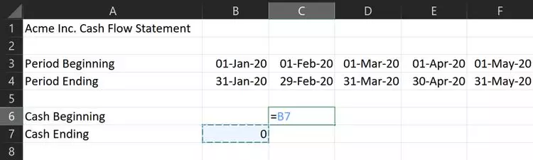 Πώς να κάνετε μια κατάσταση ταμειακών ροών στο Microsoft Excel 24776_14