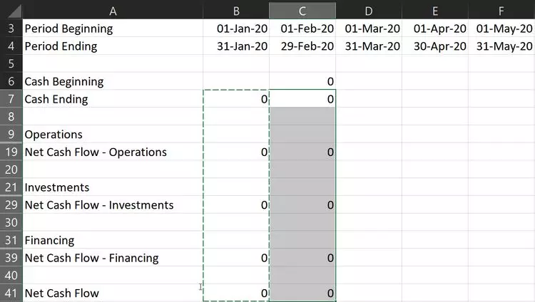 如何在 Microsoft Excel 中制作现金流量表 24776_15