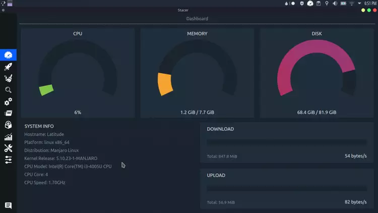 Optimizējiet un pārraugiet savas Linux sistēmas veiktspēju, izmantojot Stacer 26361_2