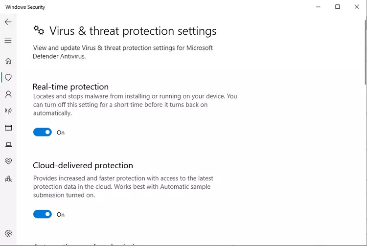 Momwe Mungayatsere Microsoft Defender Antivirus ndikuyatsa Chitetezo cha Nthawi Yeniyeni