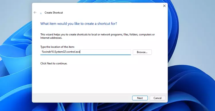 Windows 11에서 제어판 바로 가기를 설정하는 방법 2667_2