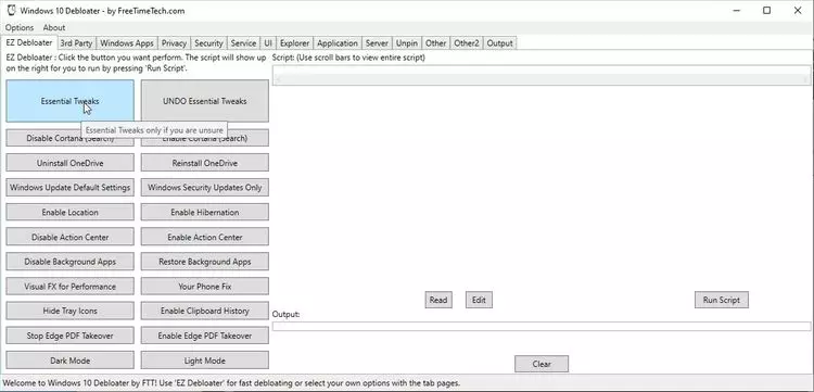 Windows Decrapifier & Debloater ನೊಂದಿಗೆ Windows 10 ನಿಂದ ಫ್ಲಫ್ ಅನ್ನು ತೆಗೆದುಹಾಕಿ 2691_11