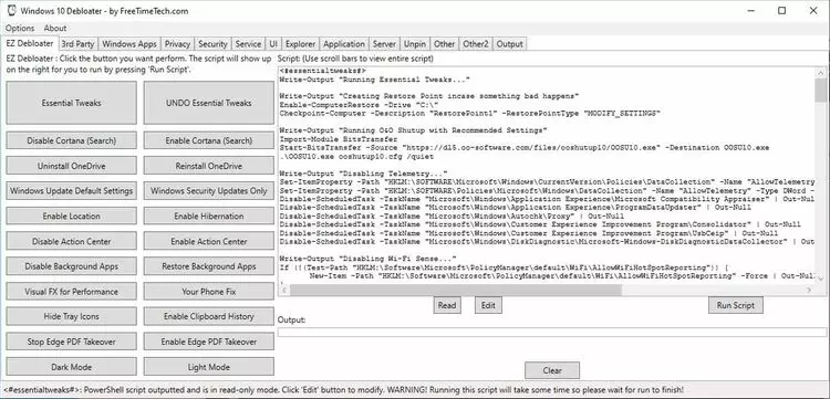 Windows Decrapifier & Debloater ನೊಂದಿಗೆ Windows 10 ನಿಂದ ಫ್ಲಫ್ ಅನ್ನು ತೆಗೆದುಹಾಕಿ 2691_12