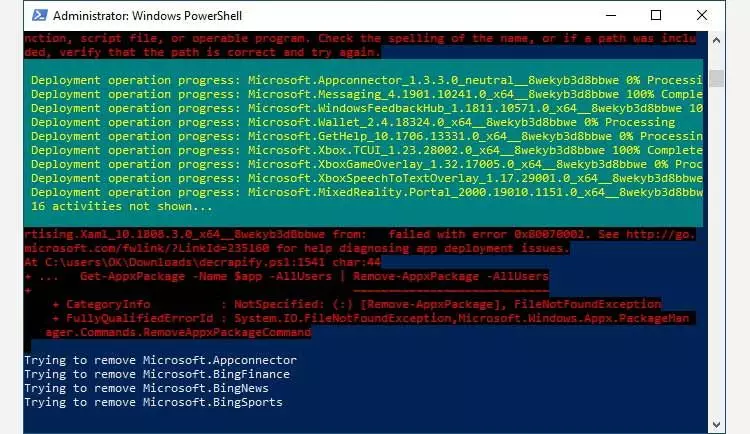 Windows Decrapifier & Debloater ನೊಂದಿಗೆ Windows 10 ನಿಂದ ಫ್ಲಫ್ ಅನ್ನು ತೆಗೆದುಹಾಕಿ 2691_6