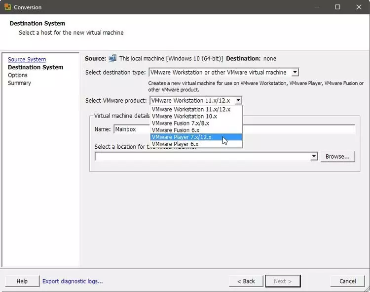 Fa'apipi'i lau Pupuni ile VM Fa'atasi ai ma le vCenter Converter Standalone a le VMWare 2693_7