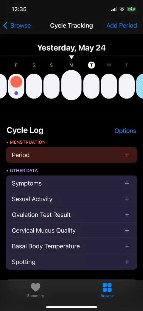 Mokhoa oa ho Track Your Menstrual Cycle With Your iPhone's Health App 27123_11