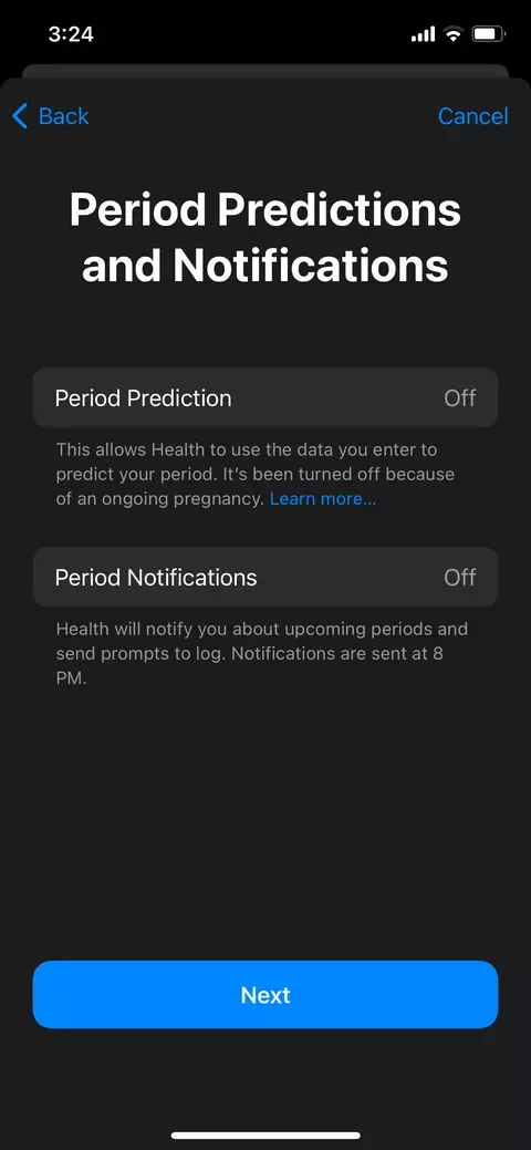 iPhoneの健康アプリで月経周期を追跡する方法 27123_4