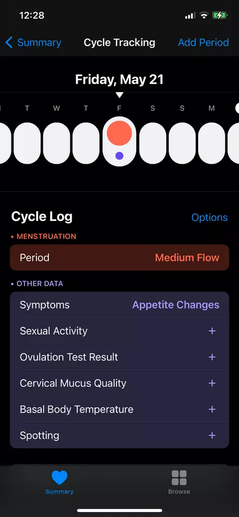 Si të gjurmoni ciklin tuaj menstrual me aplikacionin shëndetësor të iPhone 27123_5