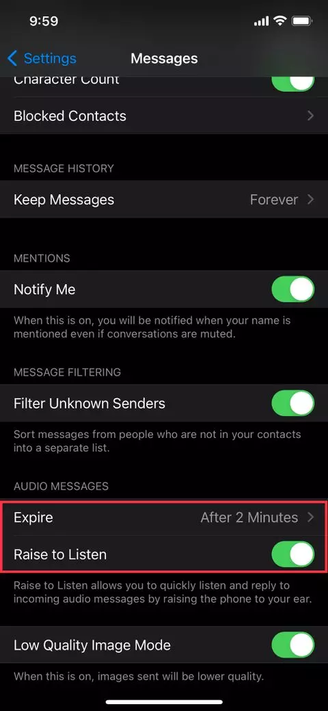 Cách ngăn tin nhắn âm thanh iMessage hết hạn 27125_3