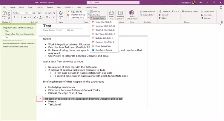 Bii o ṣe le Ṣepọ Microsoft Lati-Ṣe Pẹlu OneNote 2784_2