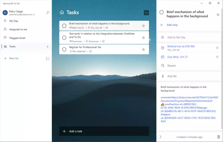 Faʻafefea ona tuʻufaʻatasia le Microsoft To-Do ma OneNote 2784_5