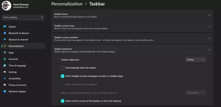 Kako personalizirati programsku traku sustava Windows 11 2793_4