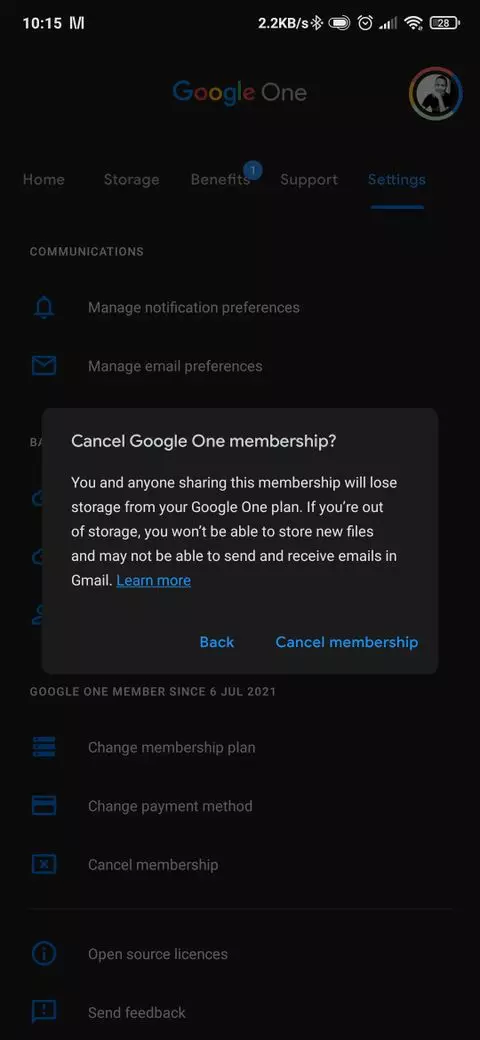 Com cancel·lar la vostra subscripció a Google One 28893_4