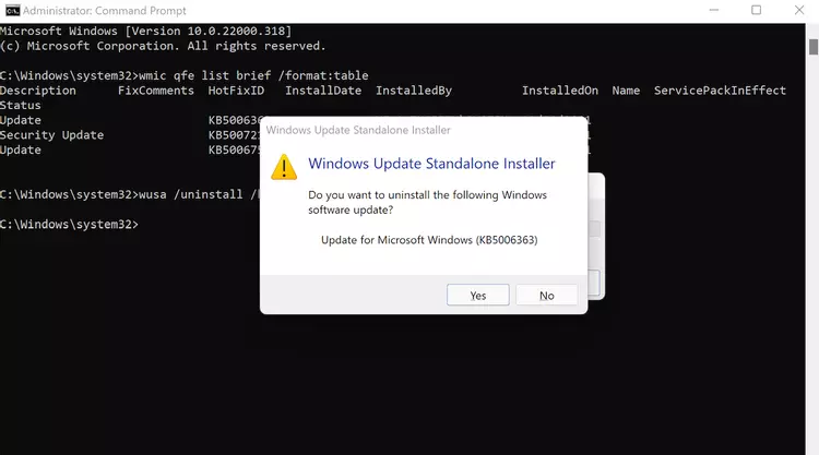 Como desinstalar actualizacións en Windows 11 2959_5