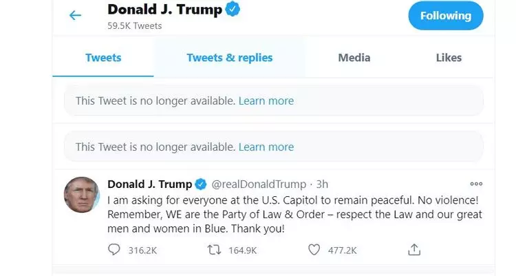 Twitter ya cire Tweets na Trump saboda 