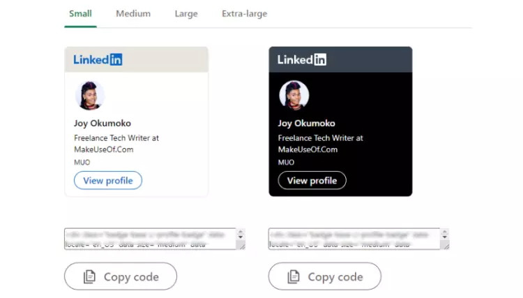 Як дадаць значок профілю LinkedIn у свой блог, інтэрнэт-рэзюмэ або вэб-сайт 30150_9