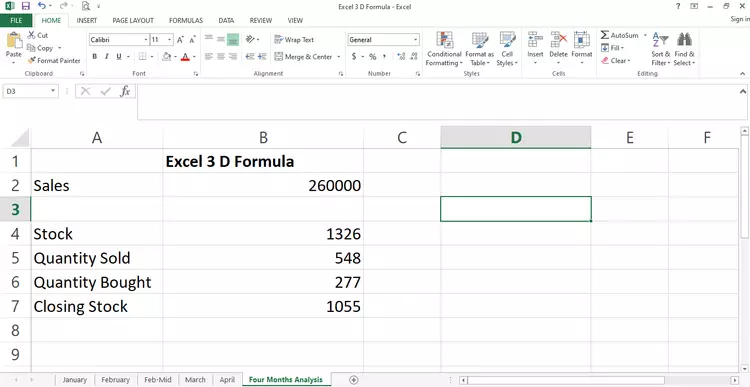 Giunsa Pagkonsolida ang Data Gikan sa Daghang Sheet Gamit ang 3D References sa Excel 30408_12