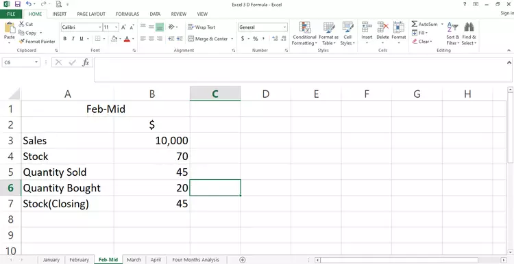 Giunsa Pagkonsolida ang Data Gikan sa Daghang Sheet Gamit ang 3D References sa Excel 30408_13