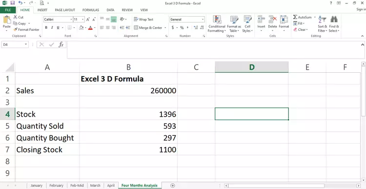 Giunsa Pagkonsolida ang Data Gikan sa Daghang Sheet Gamit ang 3D References sa Excel 30408_14