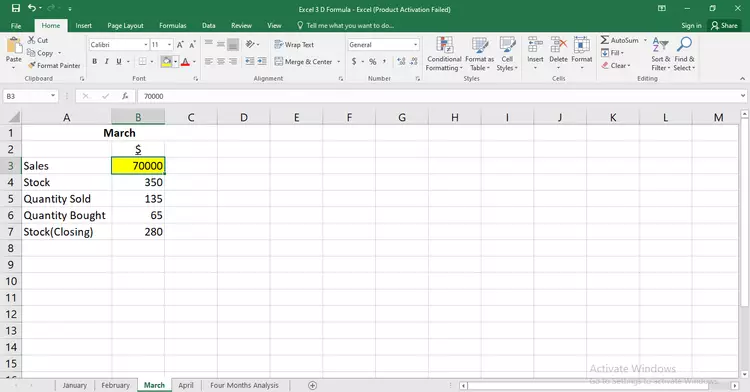 Giunsa Pagkonsolida ang Data Gikan sa Daghang Sheet Gamit ang 3D References sa Excel 30408_4