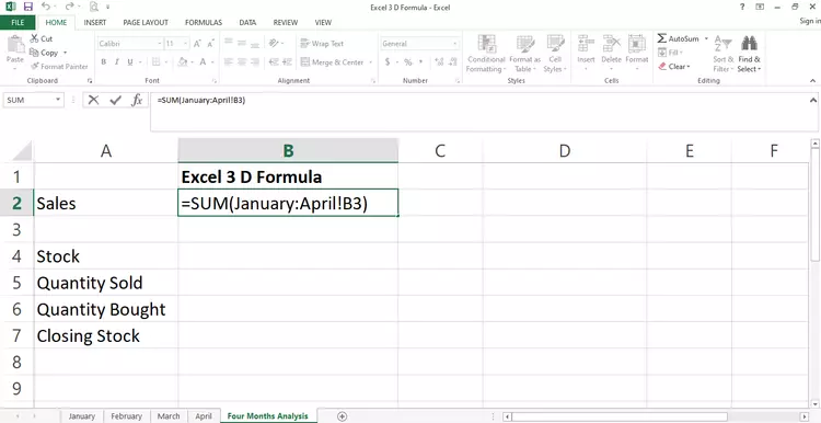 Momwe Mungaphatikizire Deta Kuchokera Mapepala Angapo Pogwiritsa Ntchito 3D References mu Excel 30408_6