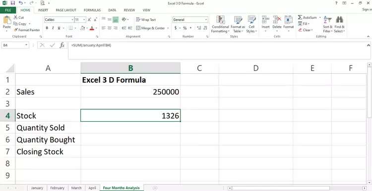 Comment consolider les données de plusieurs feuilles à l'aide de références 3D dans Excel 30408_8