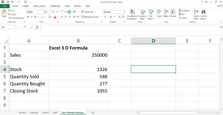 Giunsa Pagkonsolida ang Data Gikan sa Daghang Sheet Gamit ang 3D References sa Excel 30408_9