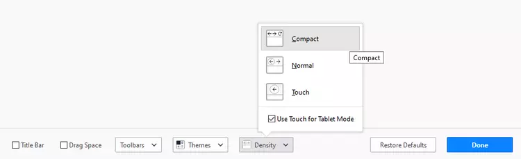 Gikuha sa Mozilla ang Opsyon nga Compact Density Gikan sa Firefox 30516_2