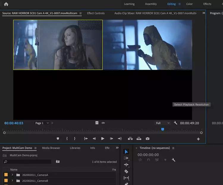 Kako stvoriti sekvence s više kamera u Adobe Premiere Pro 30554_8