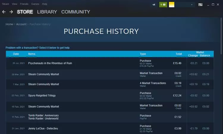 Como ver seu histórico de compras no Steam 30719_2