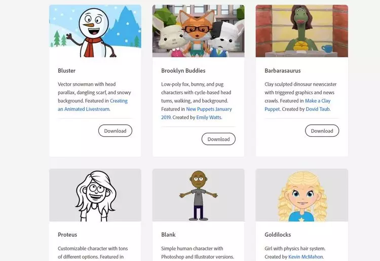 Les 4 meilleurs sites de marionnettes Adobe Character Animator gratuites 30819_3