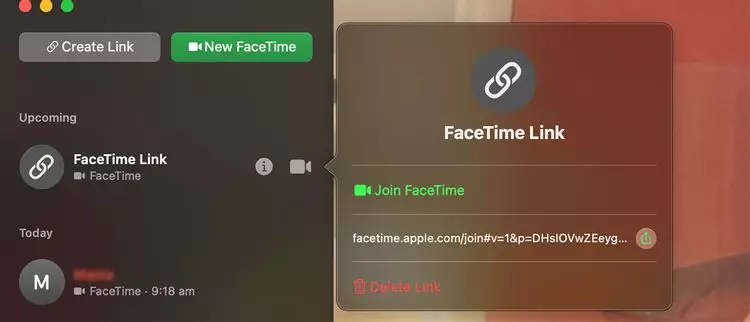 Maitiro ekugadzira uye maneja iyo FaceTime Meeting Link pane yako Mac 3140_3