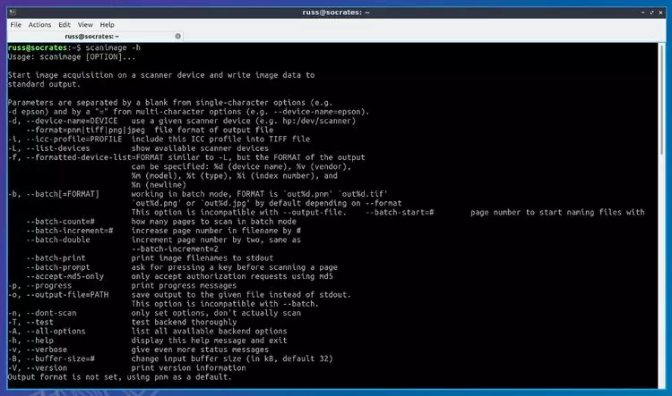 SANE-ийн хамгийн хэрэгтэй командуудыг ашиглан Linux дээр баримт бичгийг хэрхэн сканнердах вэ 31489_2