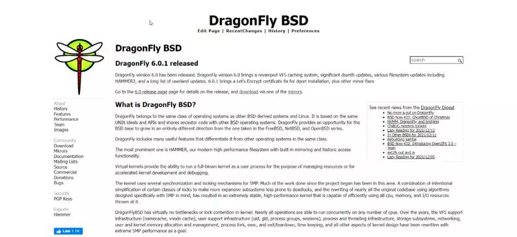 ड्रैगनफ्लाई बीएसडी क्या है? उन्नत बीएसडी संस्करण की व्याख्या 3157_2