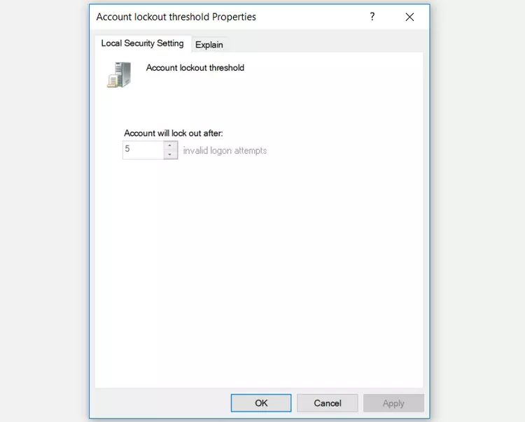 Windows 10-ൽ പരാജയപ്പെട്ട ലോഗിൻ ശ്രമങ്ങളുടെ എണ്ണം എങ്ങനെ പരിമിതപ്പെടുത്താം 32000_3