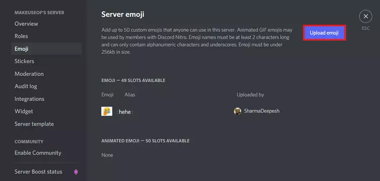 Як дадаць Emojis на сервер Discord