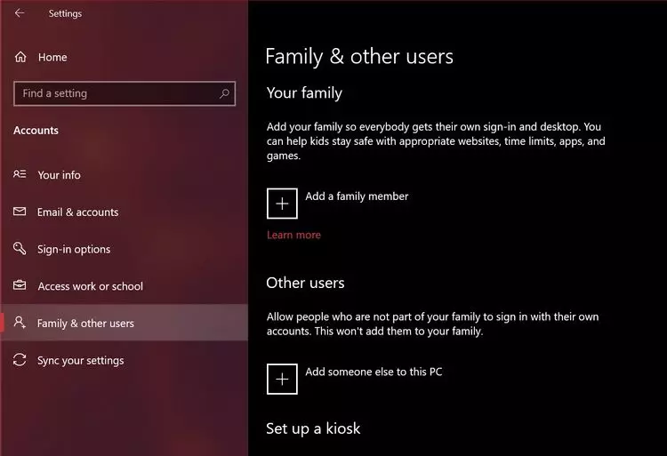 4 maniere om 'n plaaslike gebruikersrekening in Windows 10 te skep 33182_2