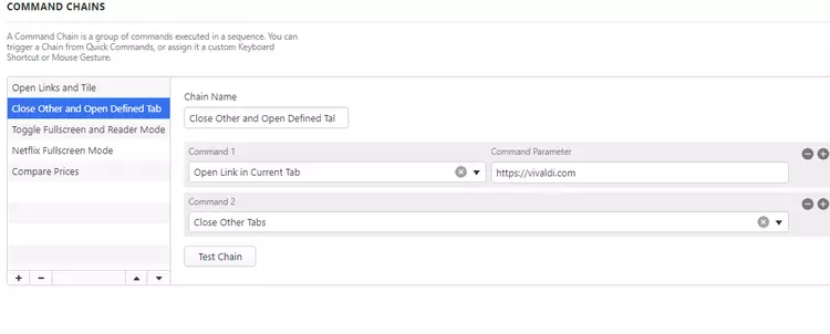 Giunsa Paggamit ang Vivaldi Command Chains aron Pasimplehon ang Imong Trabaho 34588_3