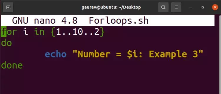 Kā izmantot for Loop Linux Bash Shell skriptā 359_6