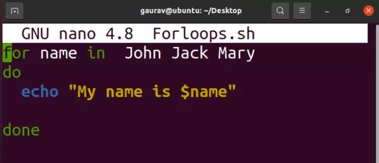 Giunsa Paggamit ang para sa Loop sa usa ka Linux Bash Shell Script 359_8
