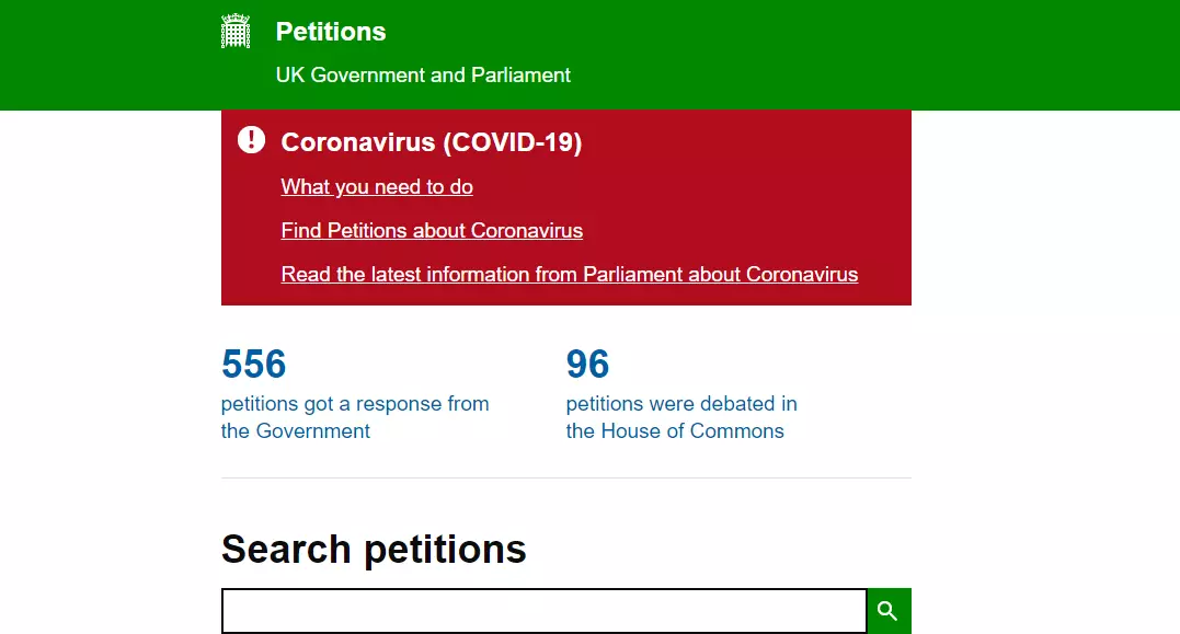 Britanska vlada-parlament-peticije-snimka zaslona