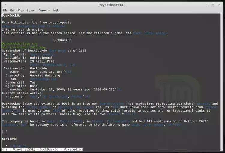 Ինչպես որոնել DuckDuckGo-ն Linux տերմինալից 3690_3